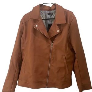 a.n.a | Jackets & Coats | Jacket Ana Brown Faux Leather Moto Jacket ...